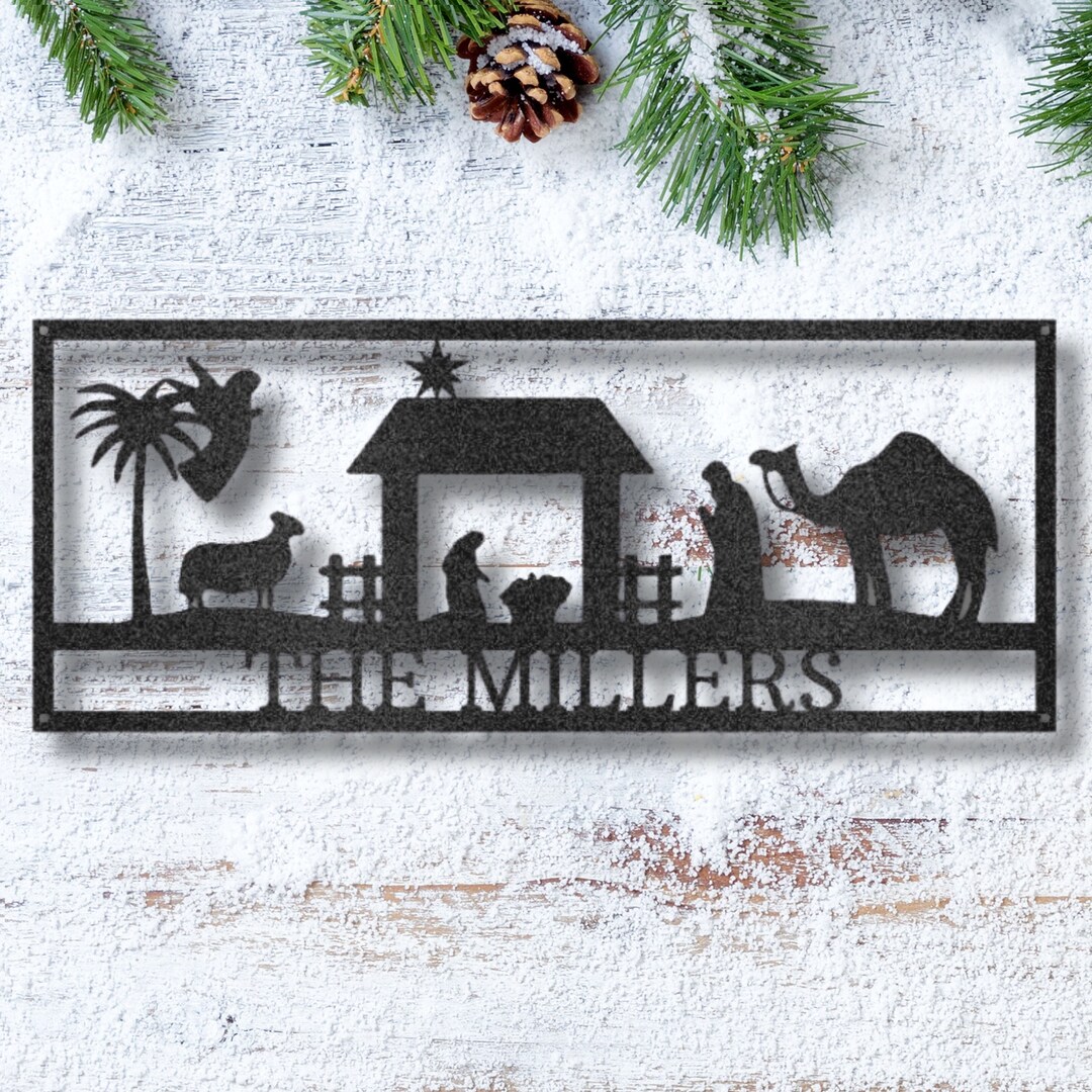 Custom Nativity Metal Sign Nativity Metal Art Manger Scene Christian ...