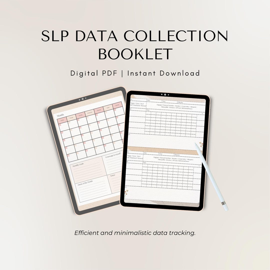 SLP Data Collection Booklet for Digital Note-taking (notability ...