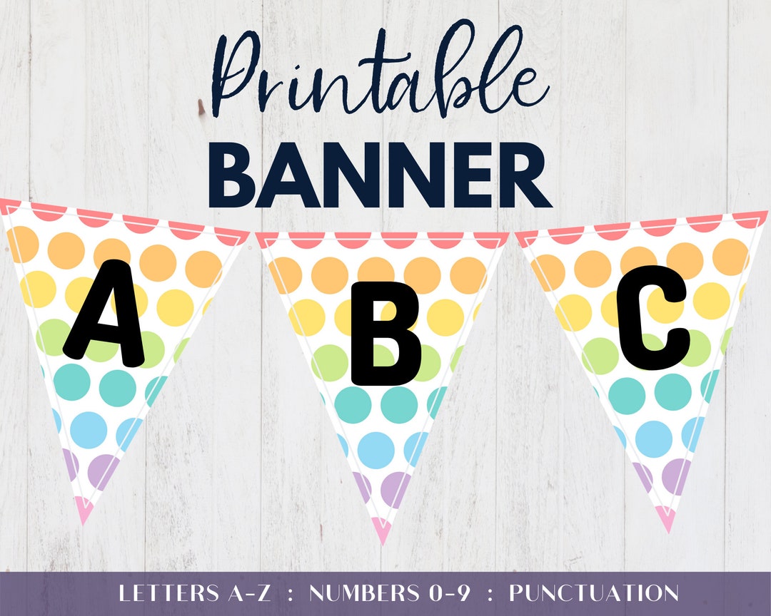 Classroom Party Flags, Letters and Numbers Banners, Printable Bunting ...