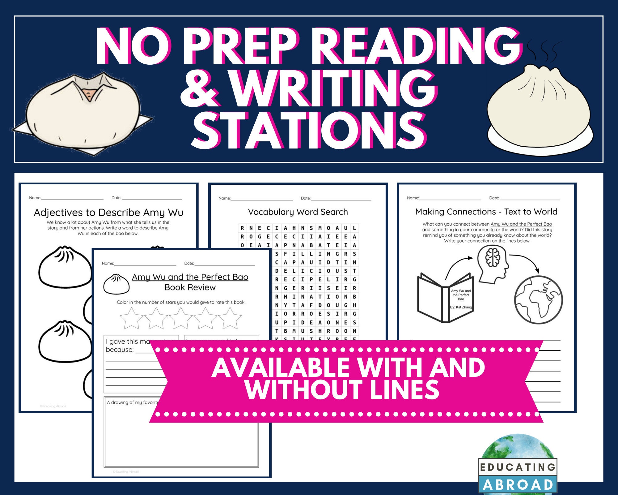 Amy Wu and the Perfect Bao Activity Pack, Grades 1-4 - Etsy