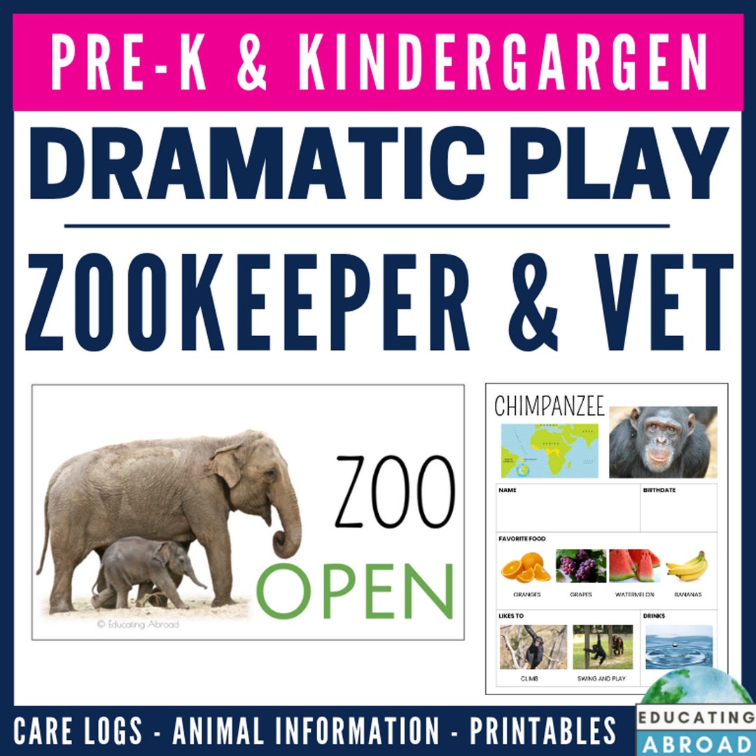 Printable Zoo Dramatic Play and Vet Pretend Play for Prek and ...