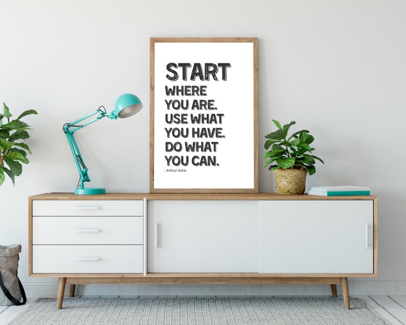 Positive Quote Kids Poster: Classroom Decor, Start Where You Are ...
