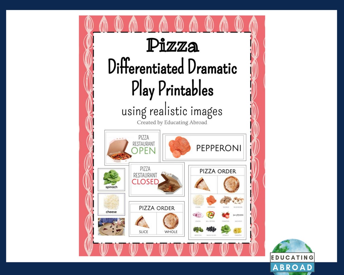Pizza Dramatic Play, Classroom Printable, Pre-k and Kindergarten ...