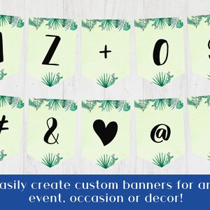 Watercolor Alphabet Bunting, Nature Theme Banner, DIY Birthday Party ...