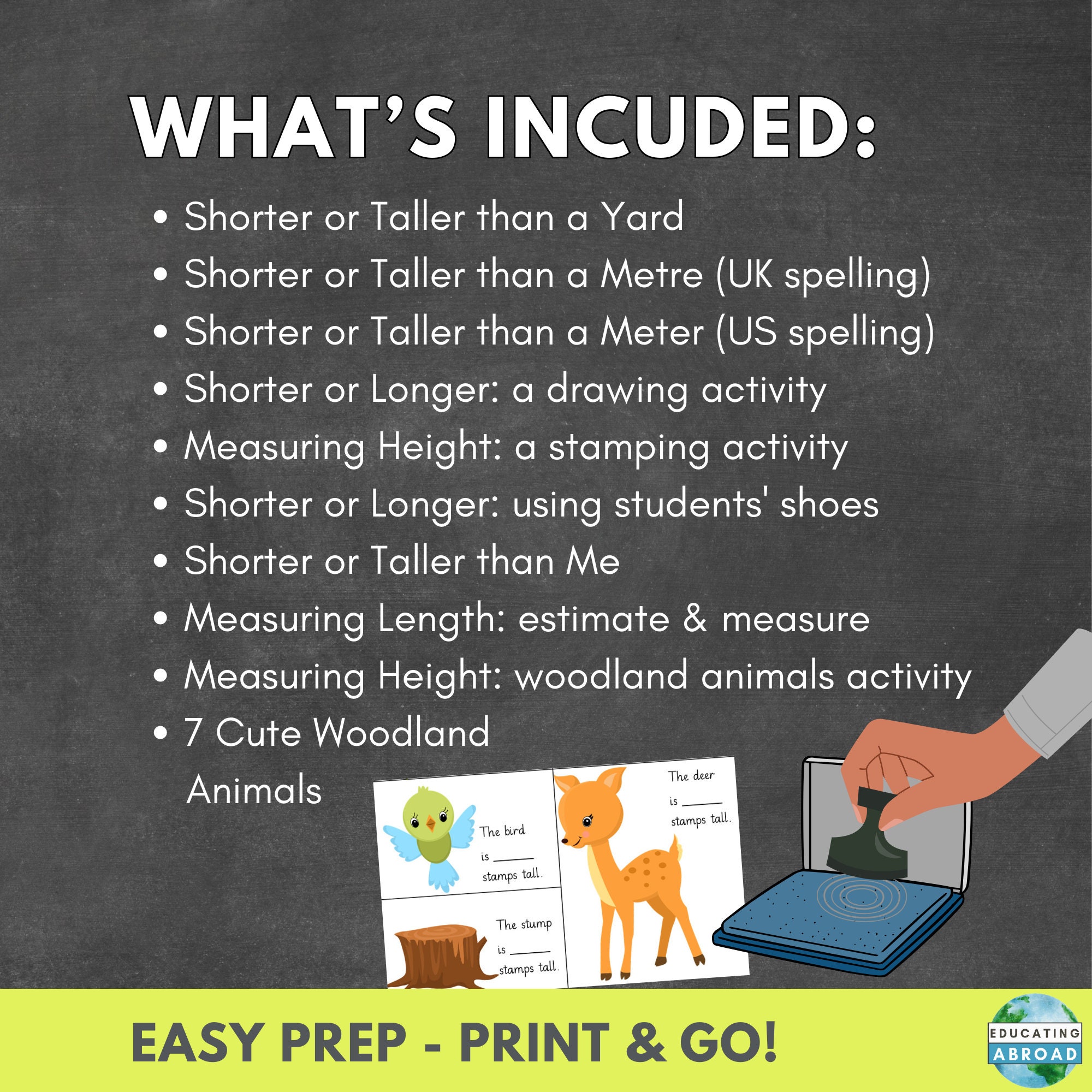 Hands-on Length and Height Measurement Activities: Printable Math ...