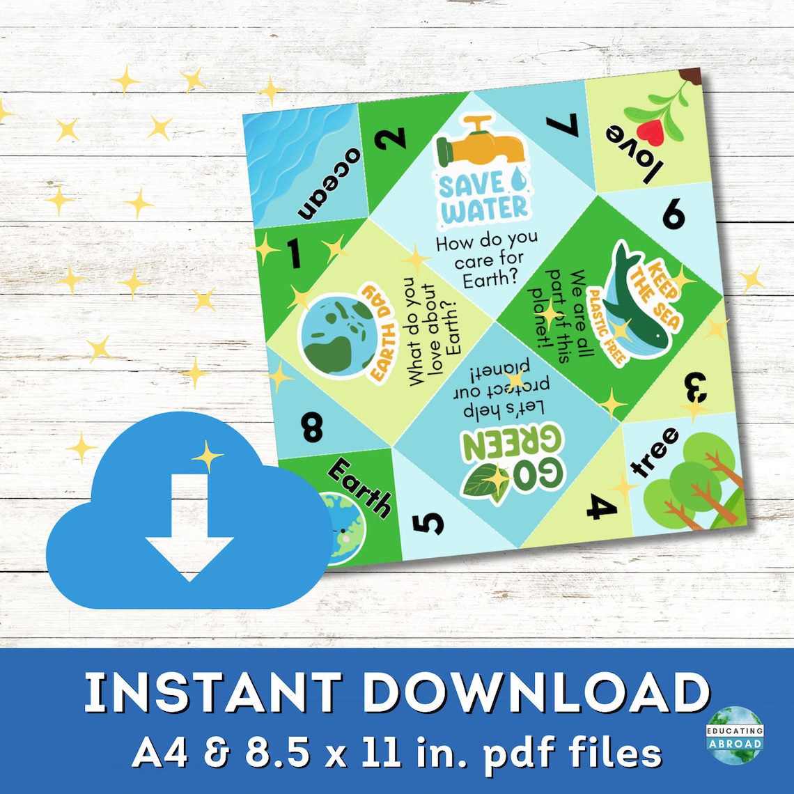Earth Day Origami Fortune Teller: Conservation Craft (PDF Pattern) - Etsy