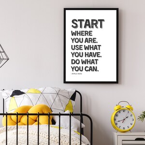 Positive Quote Kids Poster: Classroom Decor, Start Where You Are ...