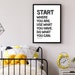 Positive Quote Kids Poster: Classroom Decor, Start Where You Are ...