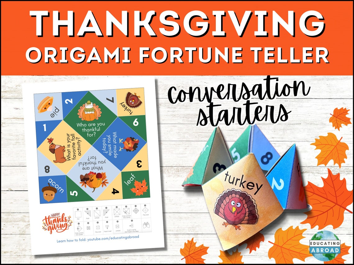 Printable Thanksgiving Craft for Kids | Thanksgiving Cootie Catcher ...
