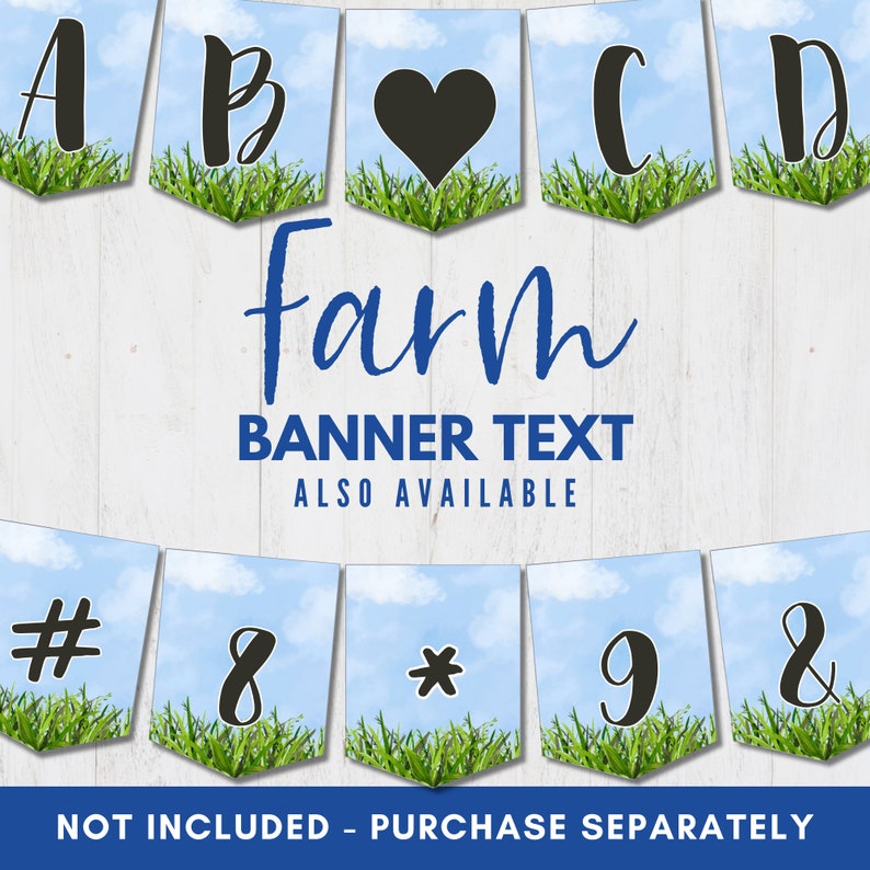 Watercolor Farm Banners: Barnyard Birthday Party Decor (PDF Pattern) - Etsy