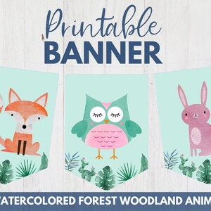 Animal Theme Printable Birthday Bunting Banner Party Decor - Etsy