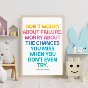 Classroom Wall Art Decor Inspirational Quote Printable Don't Worry ...