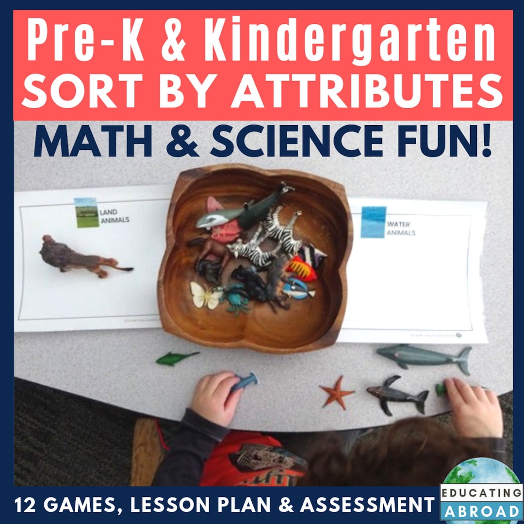 Printable Math and Science Activity for Preschool to Kindergarten, Sort ...