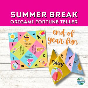 Summer Break Fortune Teller: Classroom Origami Craft (PDF Pattern) - Etsy