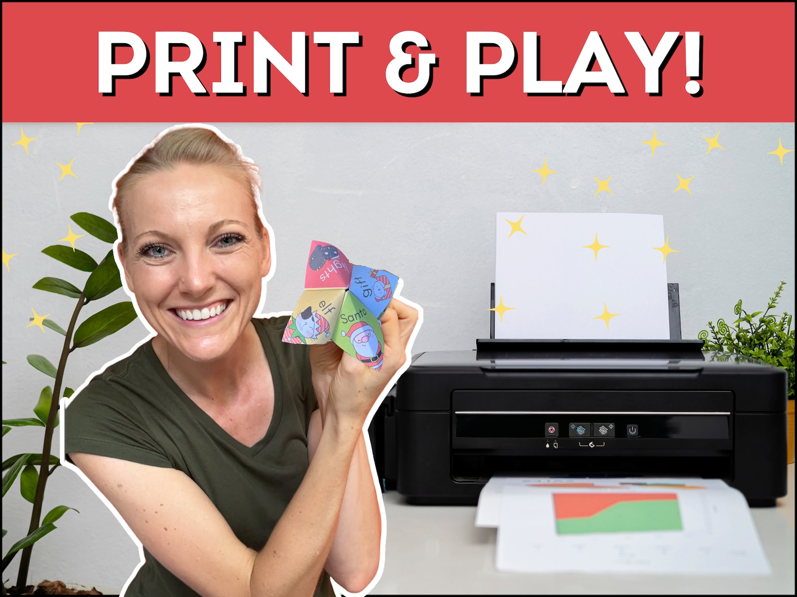 Printable Christmas Craft for Kids | Holiday Cootie Catcher | Kids ...