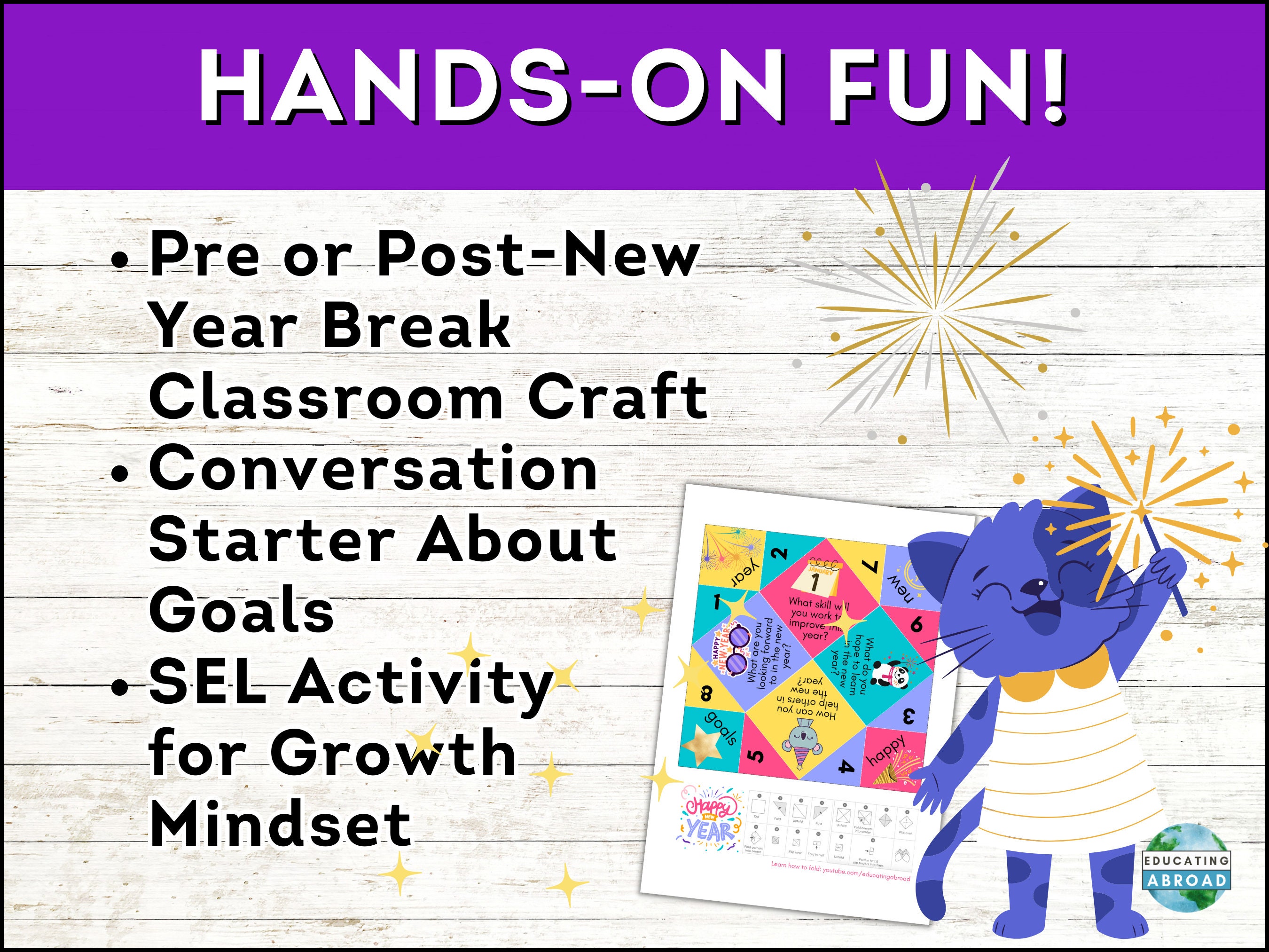 New Year's Eve Origami Fortune Teller: Goal Setting Craft (PDF) - Etsy