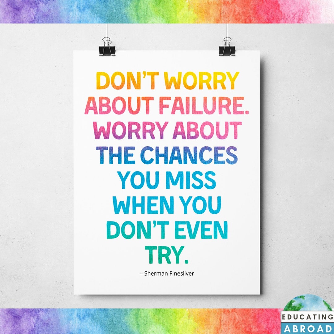 Inspirational Classroom Quote Art: Positive Mindset Printable (digital ...