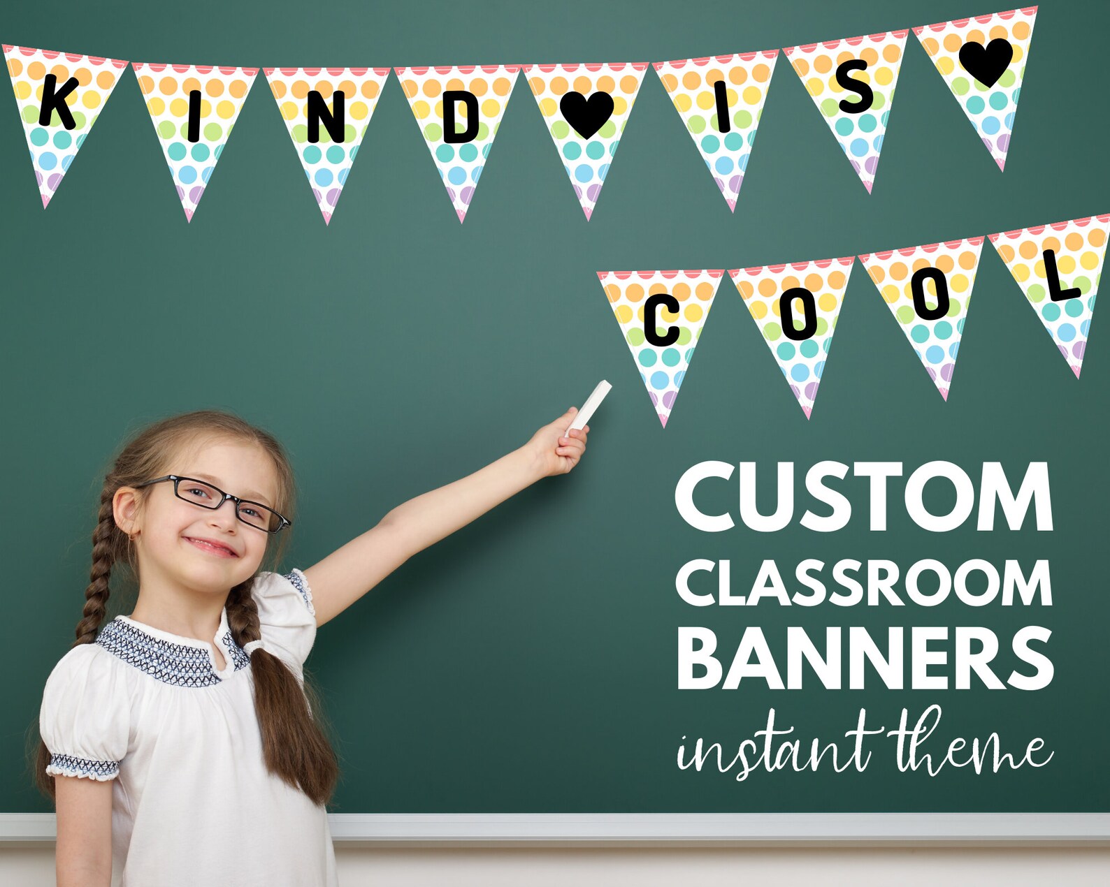 Classroom Party Flags, Letters and Numbers Banners, Printable Bunting ...