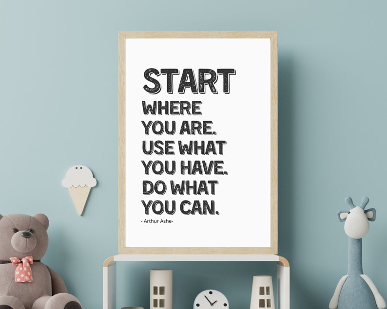 Children's Poster Positive Wall Art Kids Bedroom Quotes Classroom Decor ...