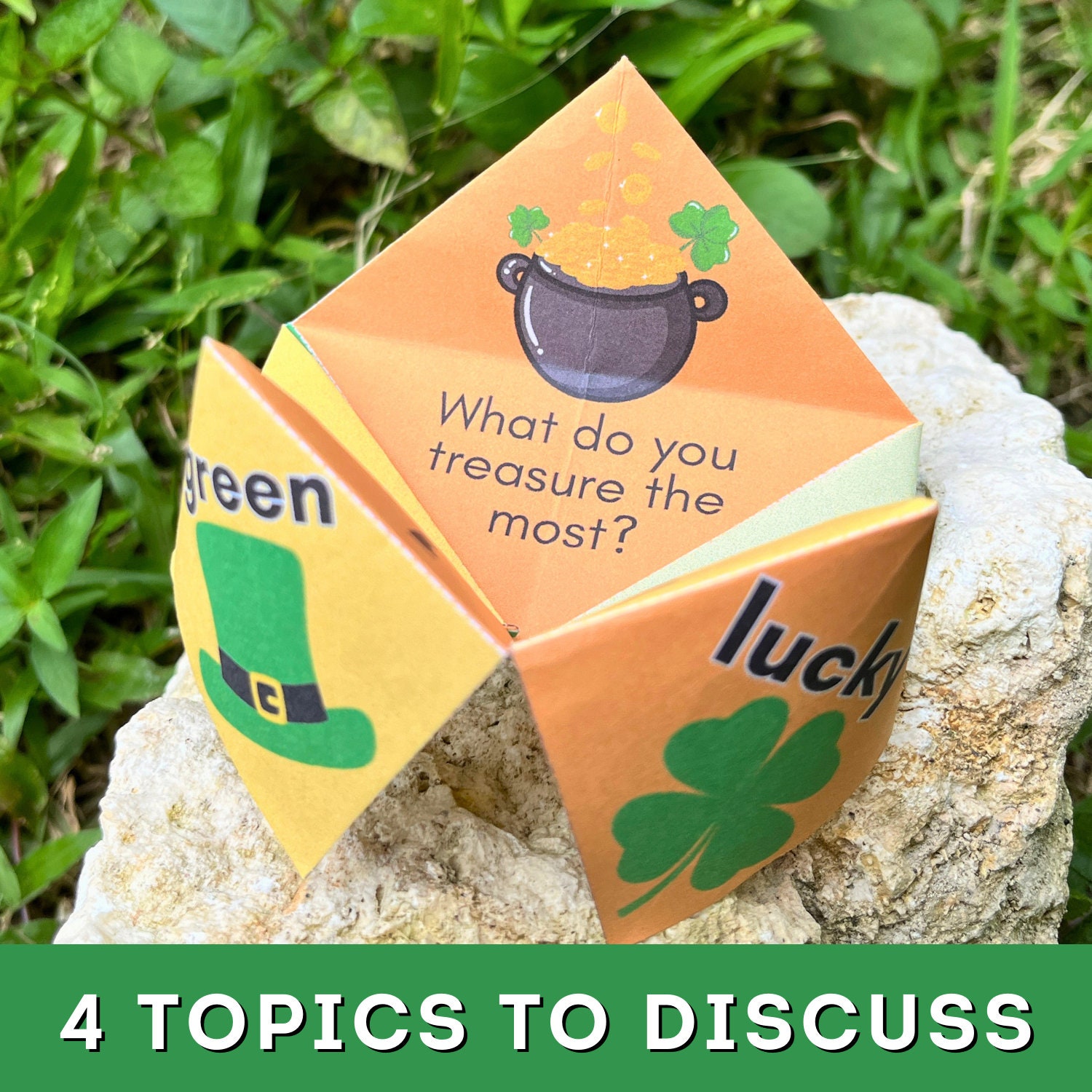 St. Patrick's Day Origami Fortune Teller: Kids' Craft (PDF Pattern) - Etsy