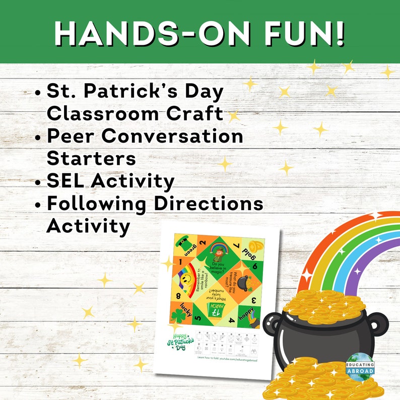 St. Patrick's Day Origami Fortune Teller: Kids' Craft (PDF Pattern) - Etsy