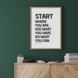 Positive Quote Kids Poster: Classroom Decor, Start Where You Are ...