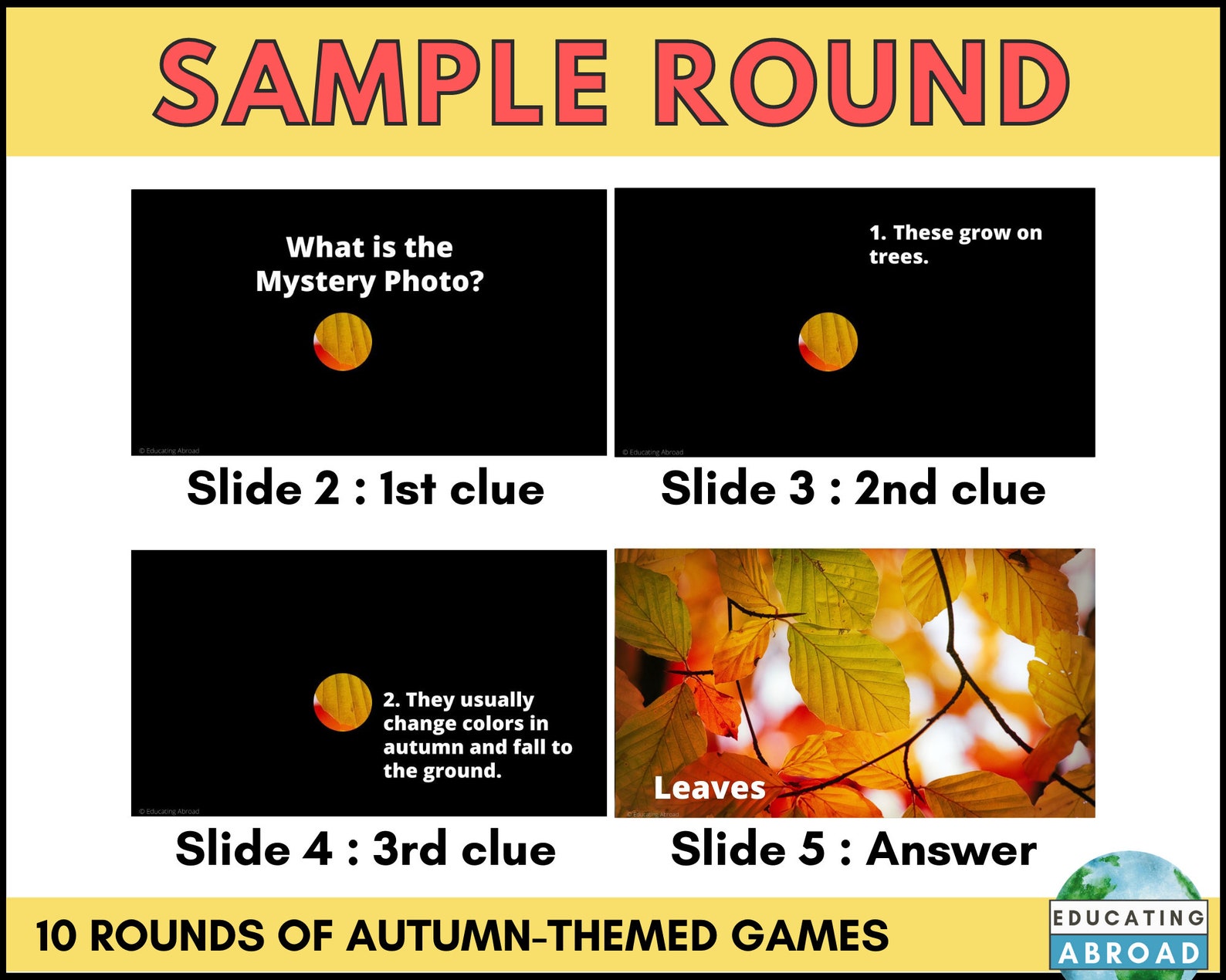 Kids Guessing Game Digital Download Fun Autumn Theme Mystery Photo ...