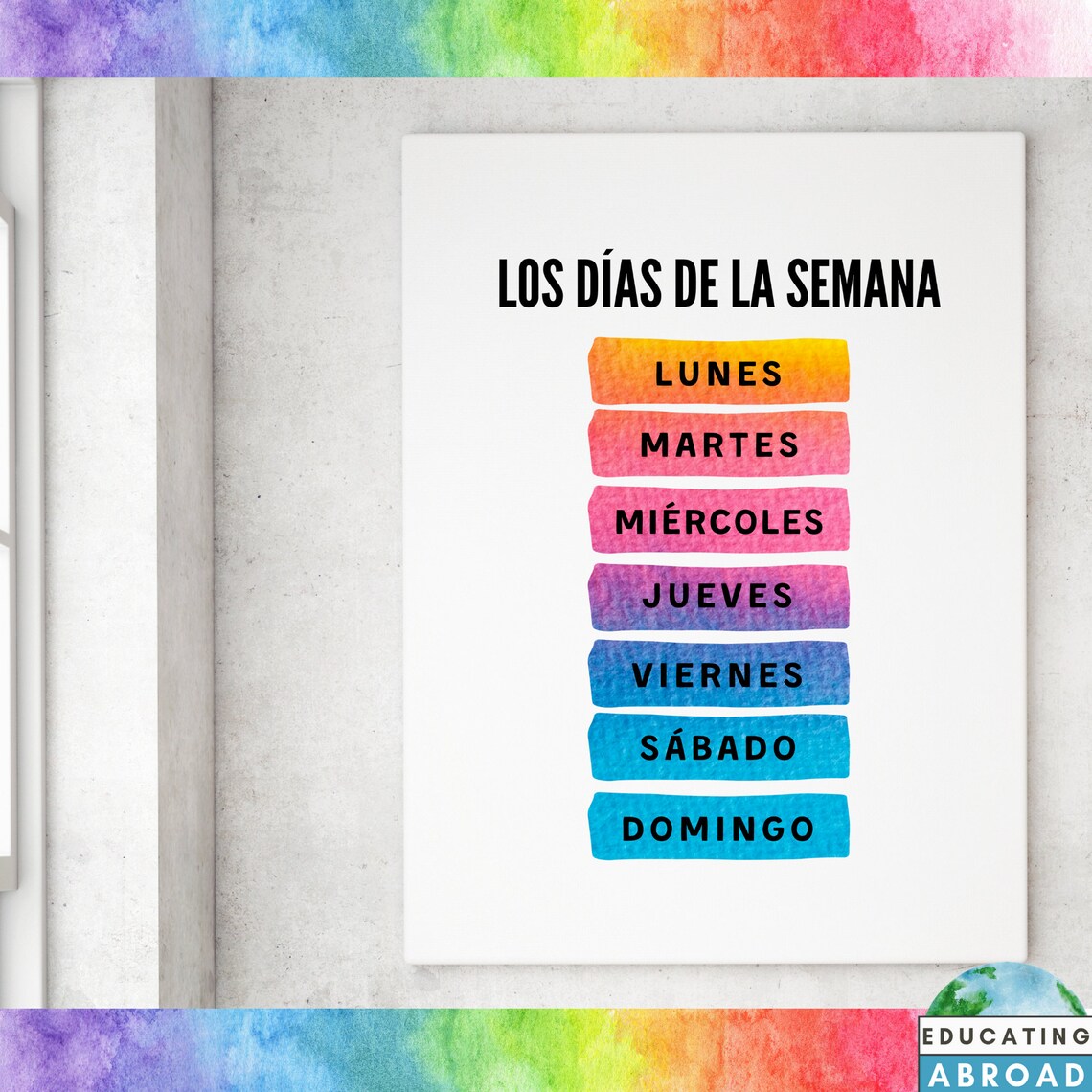 Los Días De La Semana Printable Days of the Week Classroom Decor ...