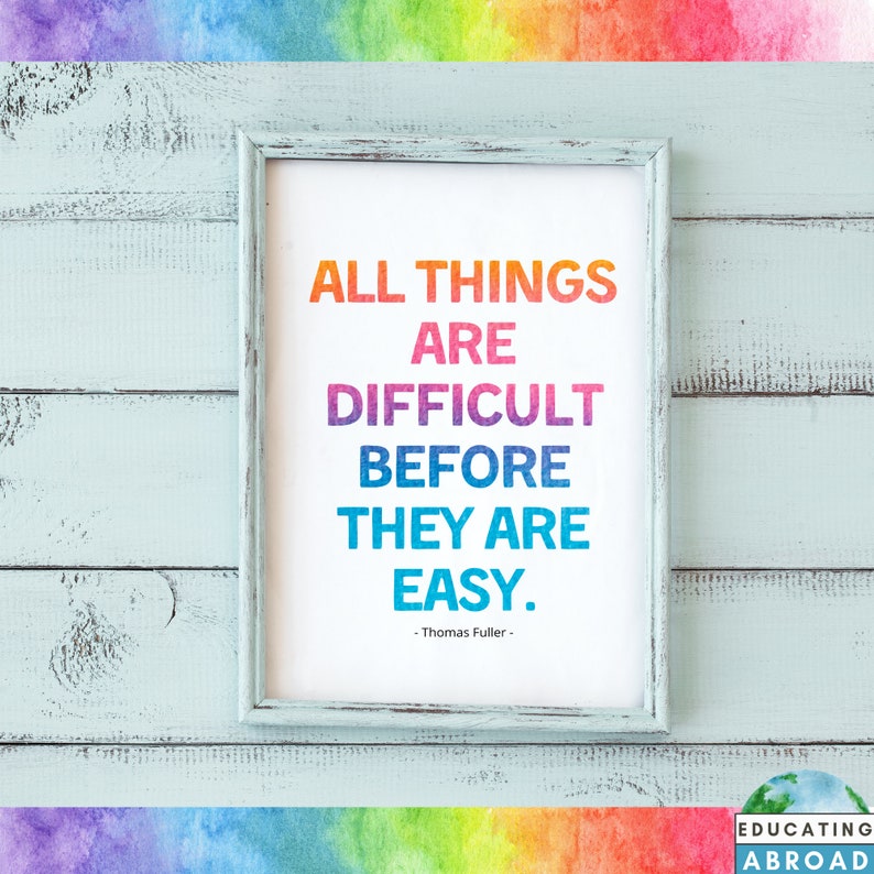 Classroom Quote Poster: Positive Mindset Decor for Social Emotional ...