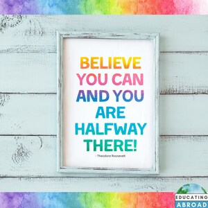 Theodore Roosevelt Quote Poster: Classroom Wall Art (digital Download ...