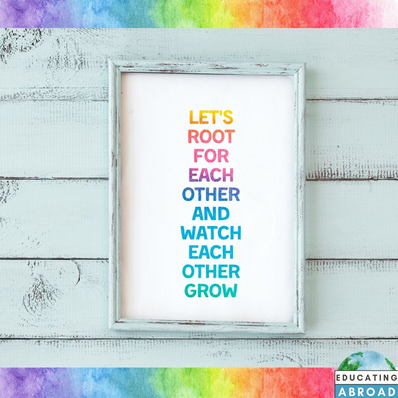 Classroom Poster: Let's Root for Each Other - Teacher Decor (digital ...