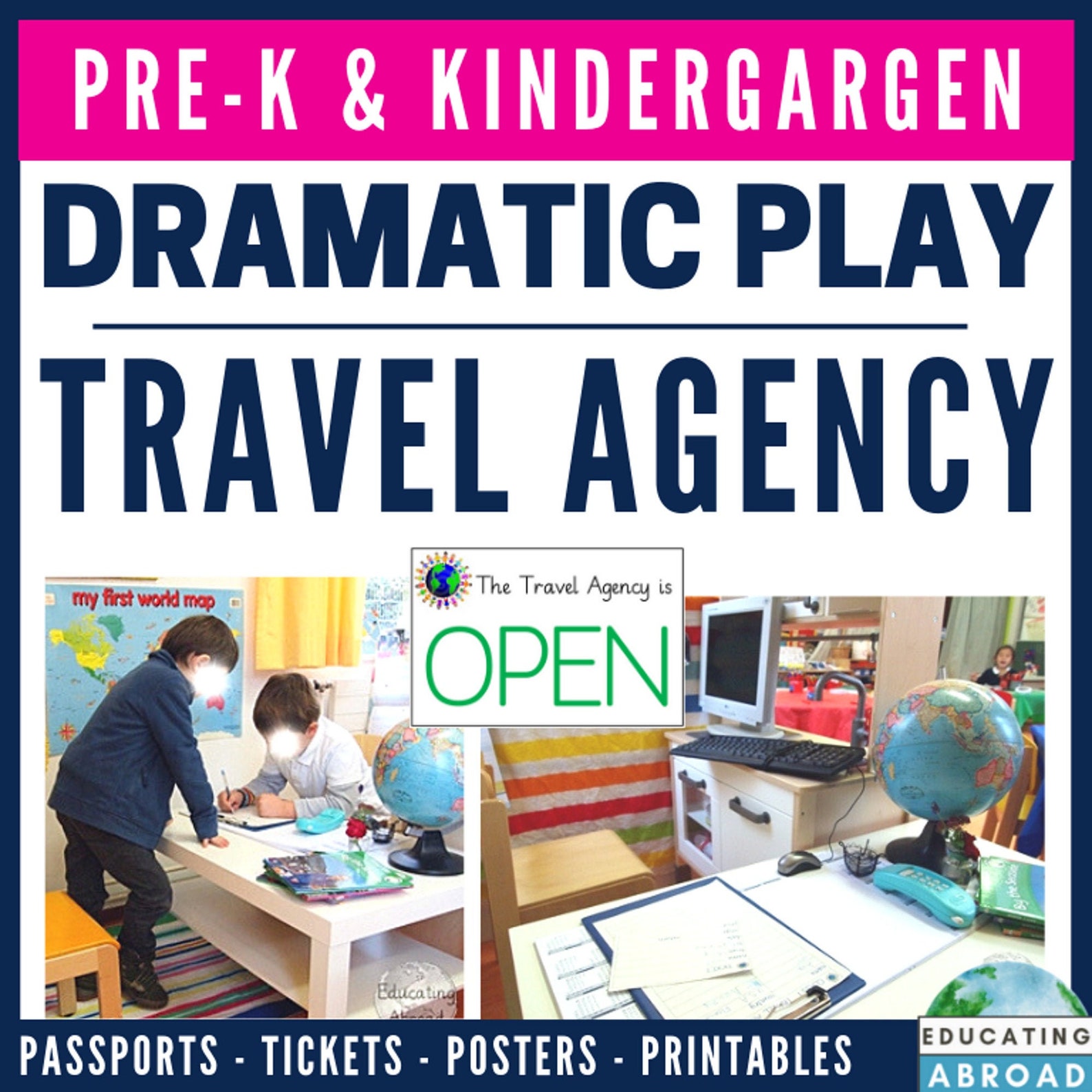 Travel Agency Dramatic Play Set: Classroom Teacher Resource (digital ...