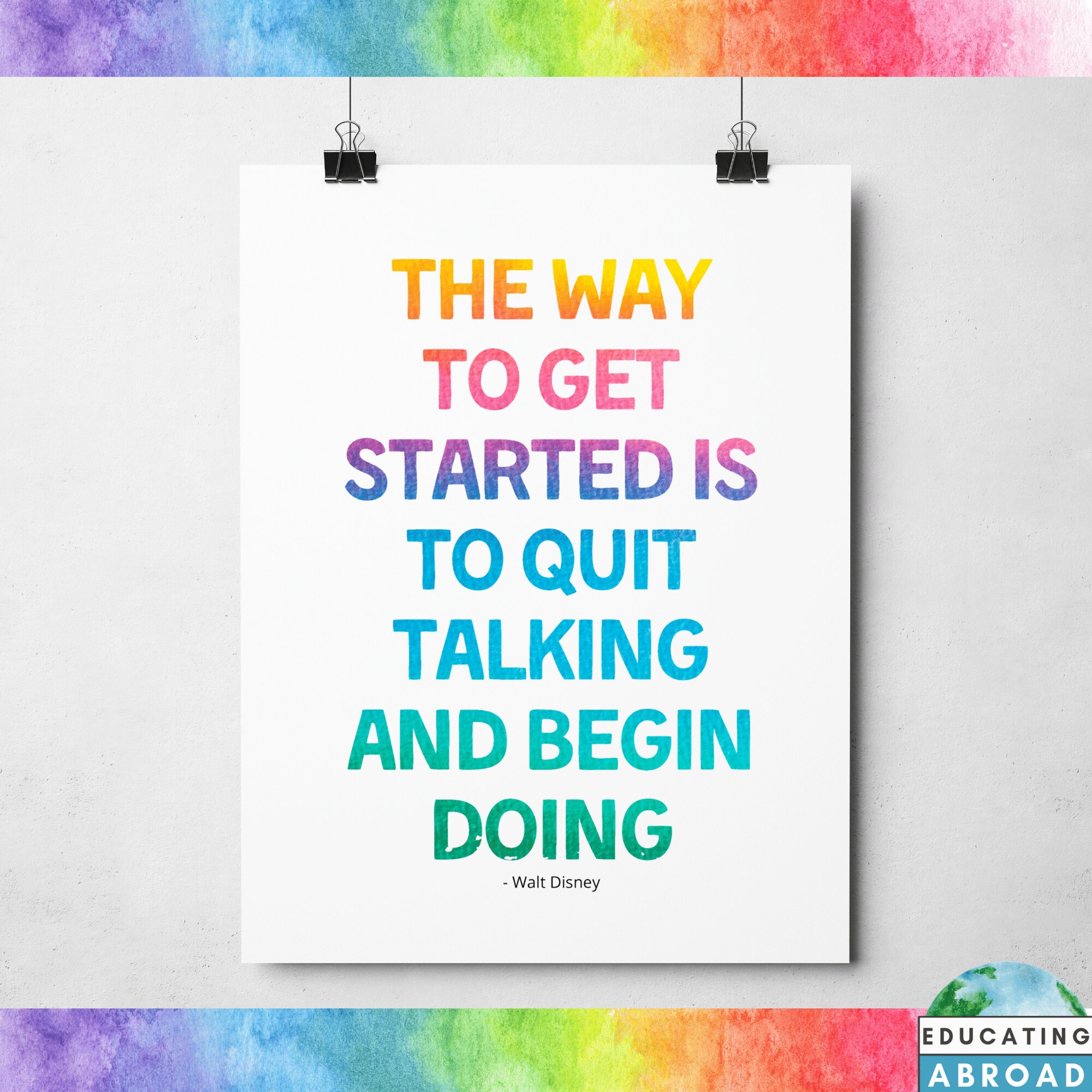 Get Started Printable Quotes, Classroom Inspirational Poster, Positive ...