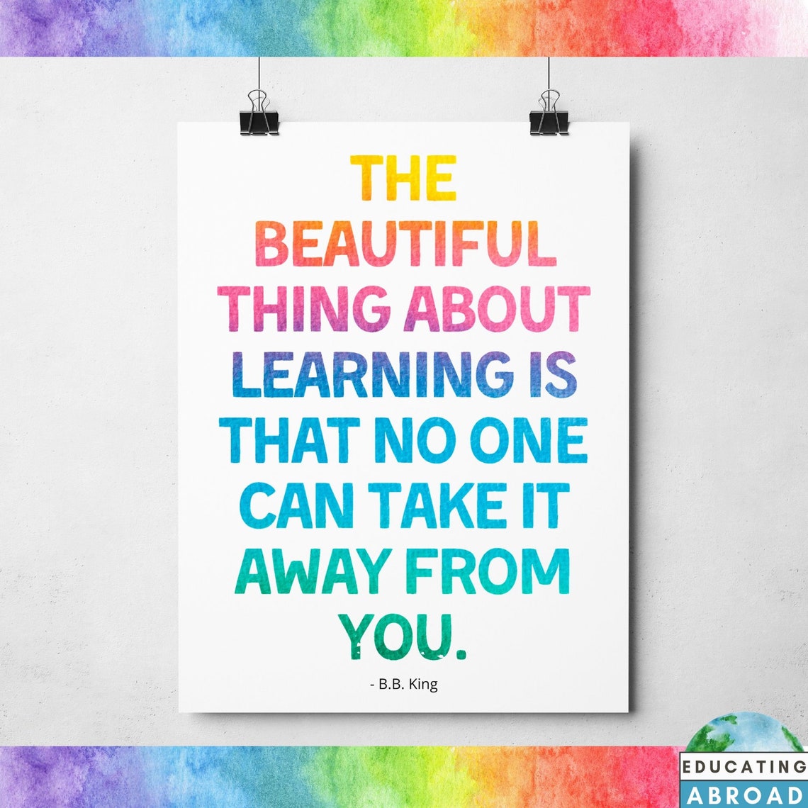 B.B. King Printable Quotes, Classroom Inspirational Poster, Positive ...