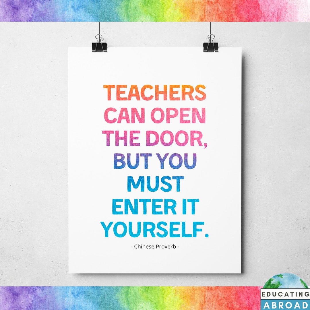 Printable Classroom Wall Art Decor Inspirational School Poster Chinese ...