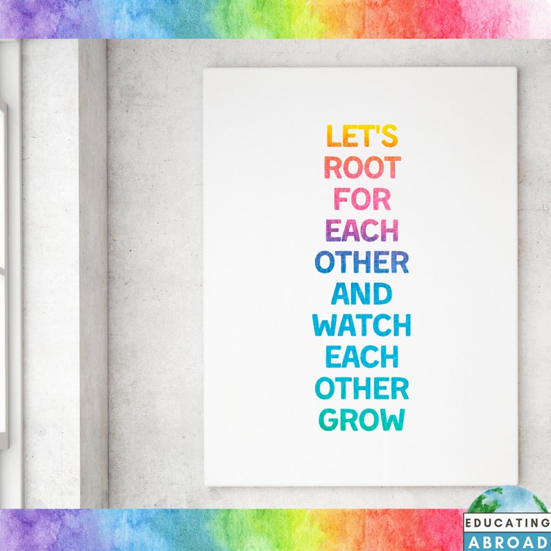 Classroom Poster: Let's Root for Each Other - Teacher Decor (digital ...