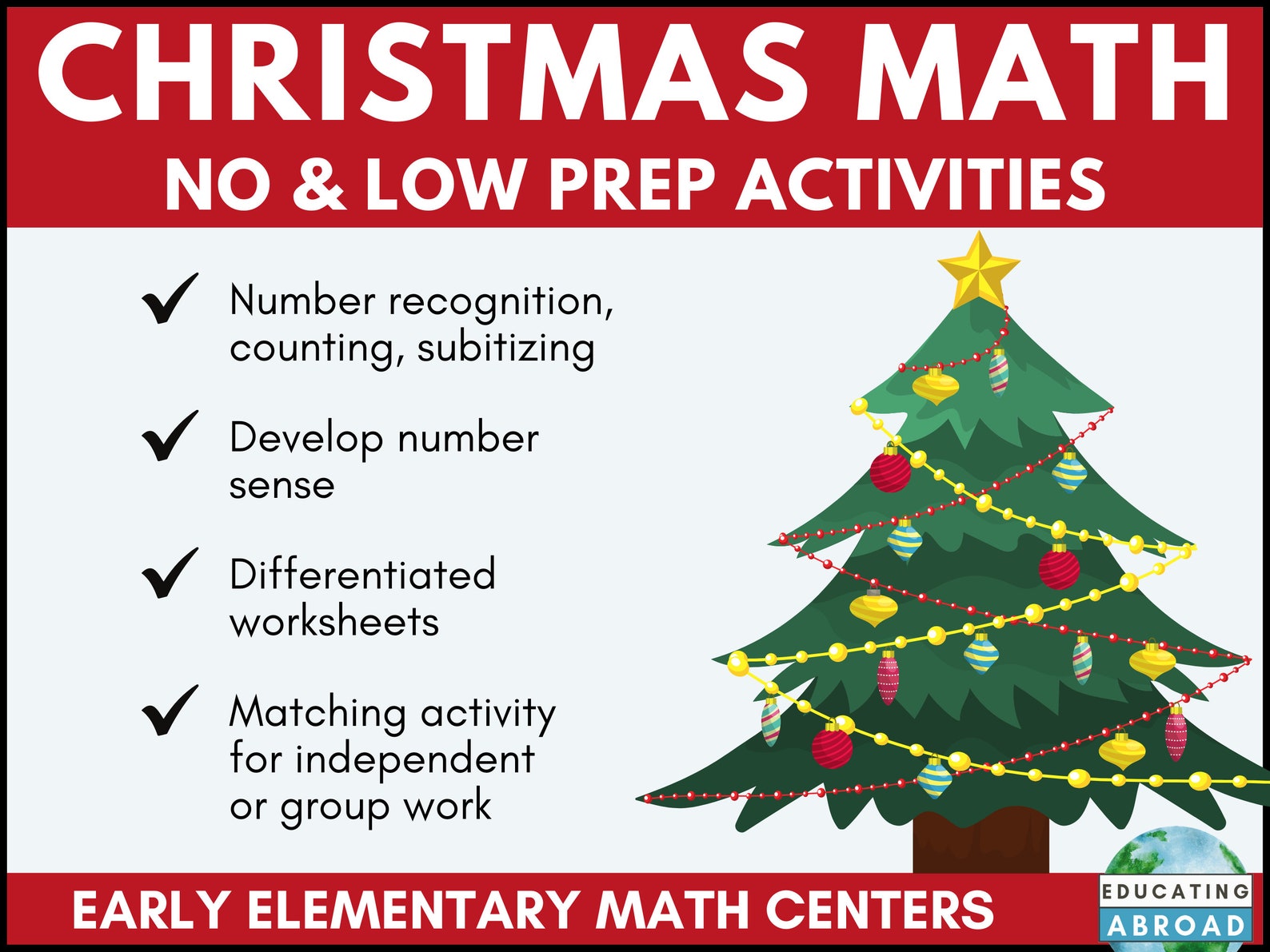 Festive Learning: Christmas Math Printables for Preschool Number Sense ...