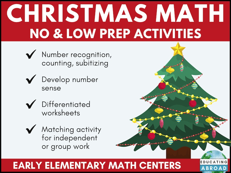 Festive Learning: Christmas Math Printables for Preschool Number Sense ...