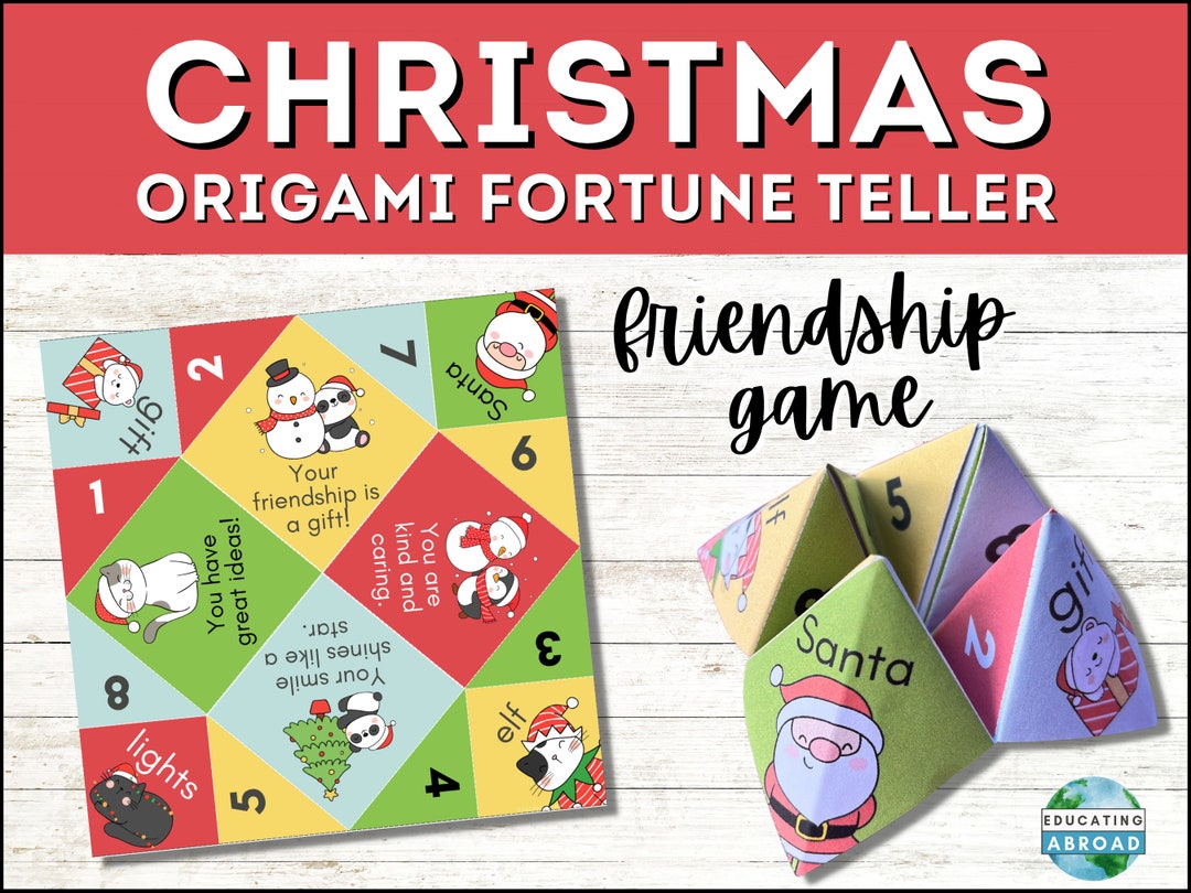 Printable Christmas Craft for Kids Holiday Cootie Catcher - Etsy