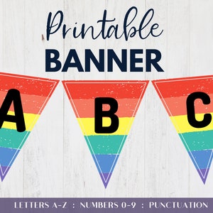 Rainbow Alphabet Flags: Colorful ABC Wall Art for Kids' Rooms and ...