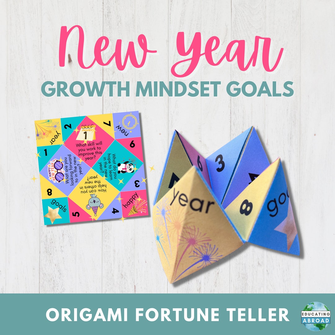 New Year's Eve Origami Fortune Teller: Goal Setting Craft (PDF) - Etsy