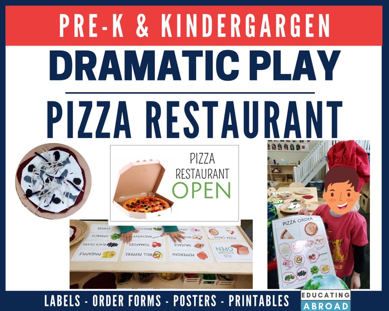 Pizza Dramatic Play, Classroom Printable, Pre-k and Kindergarten ...
