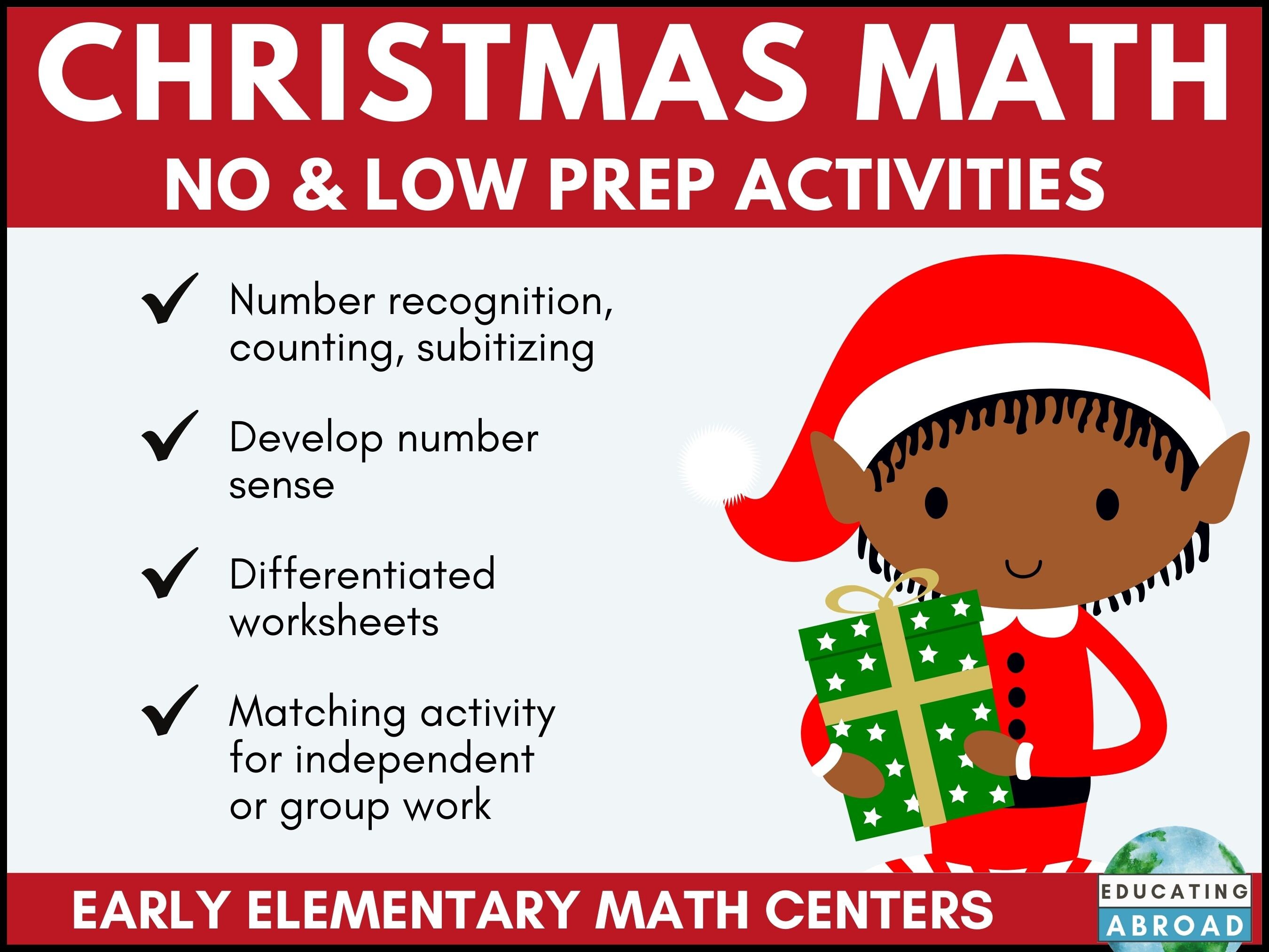 Christmas Math Activities Mastering Number Sense With Santa and Elves ...