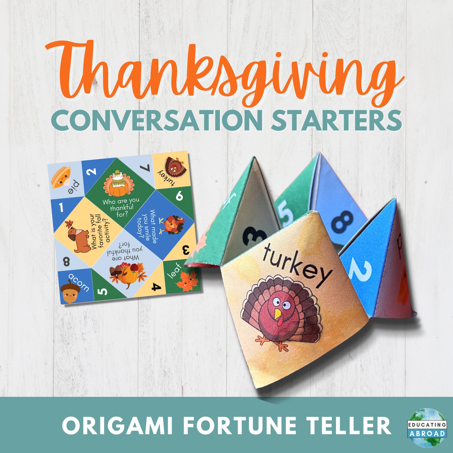 Printable Thanksgiving Craft for Kids | Thanksgiving Cootie Catcher ...