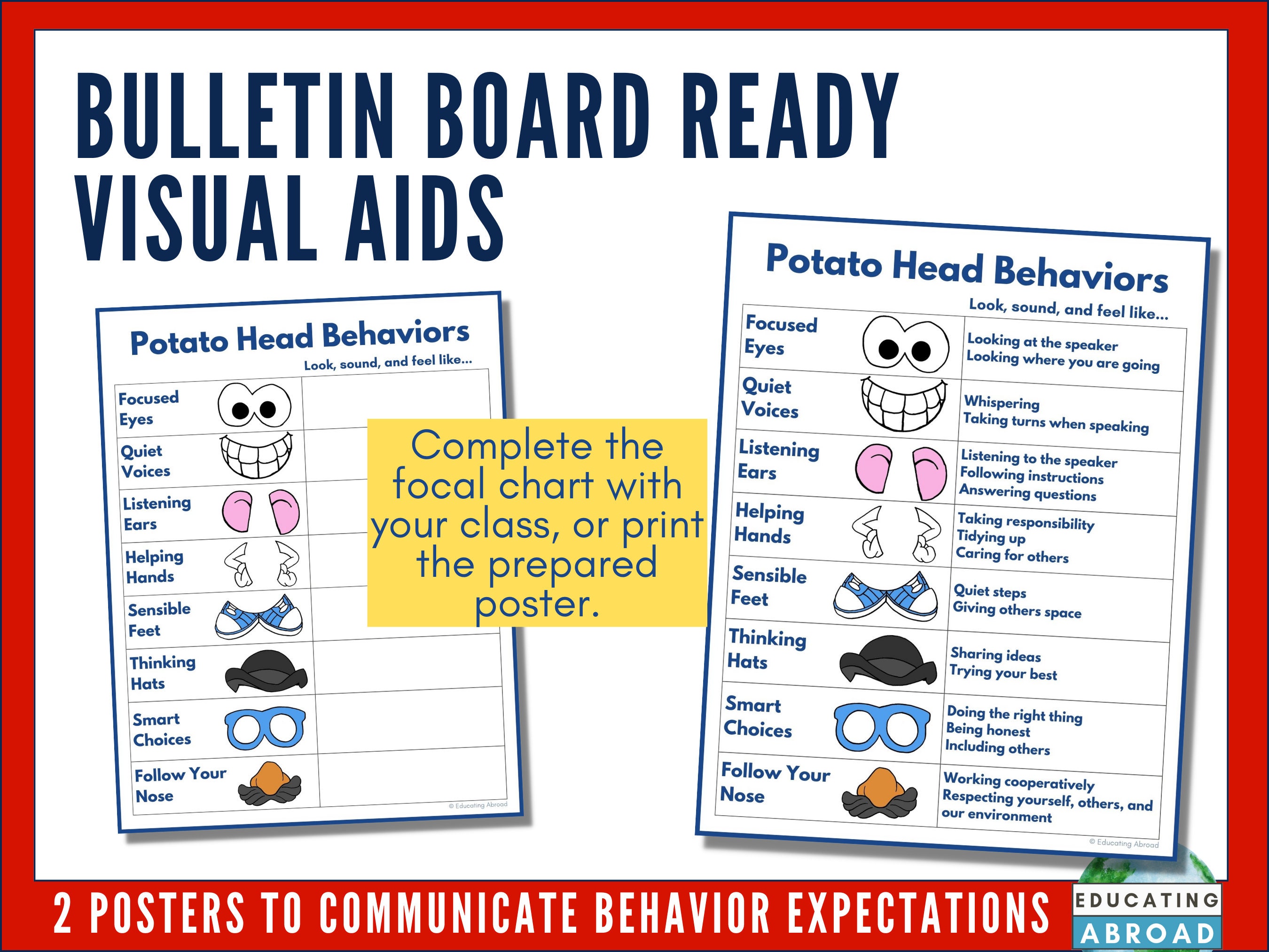 Mr. Potato Head Classroom Behavior Chart: Printable Incentive System - Etsy