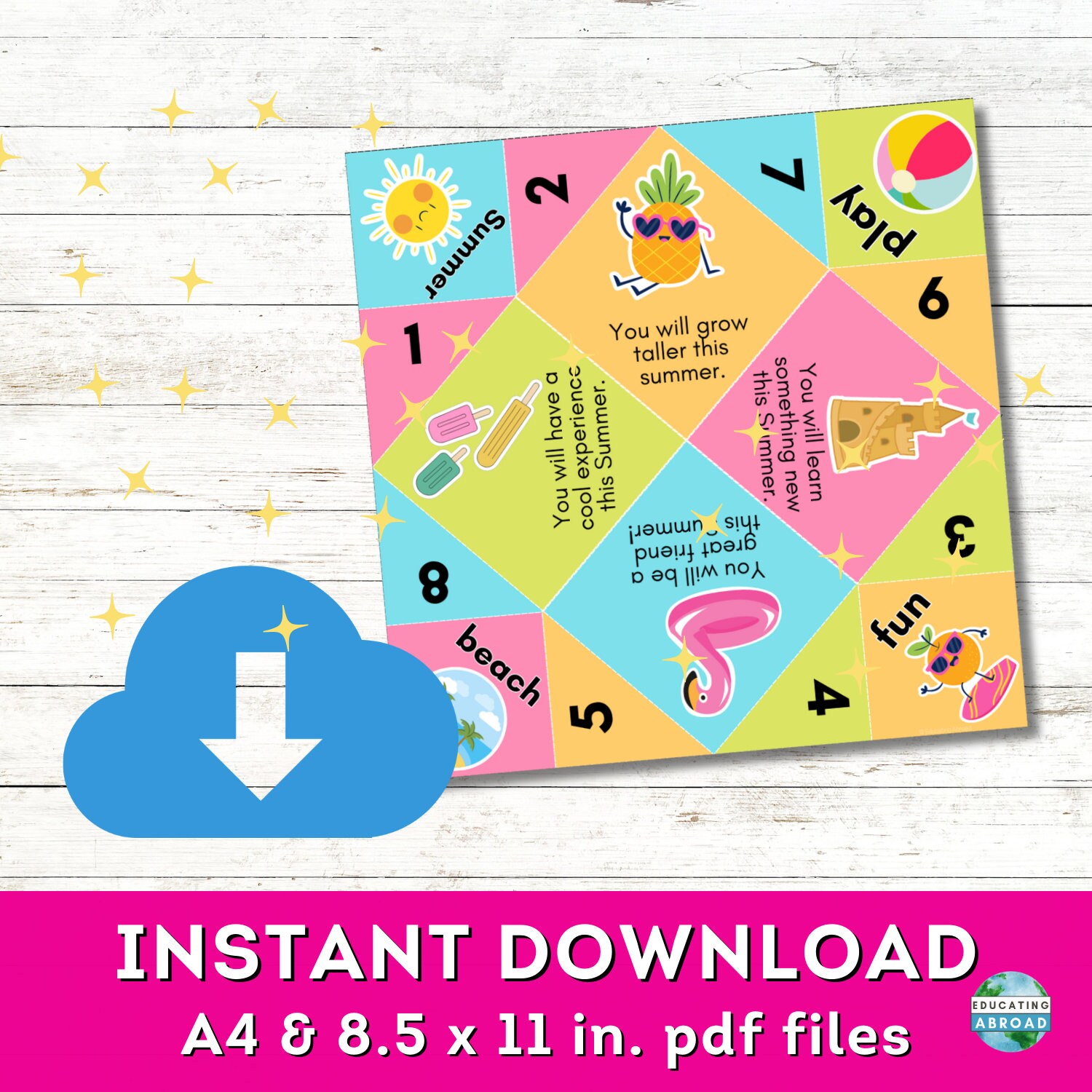 Summer Break Fortune Teller: Classroom Origami Craft (PDF Pattern) - Etsy