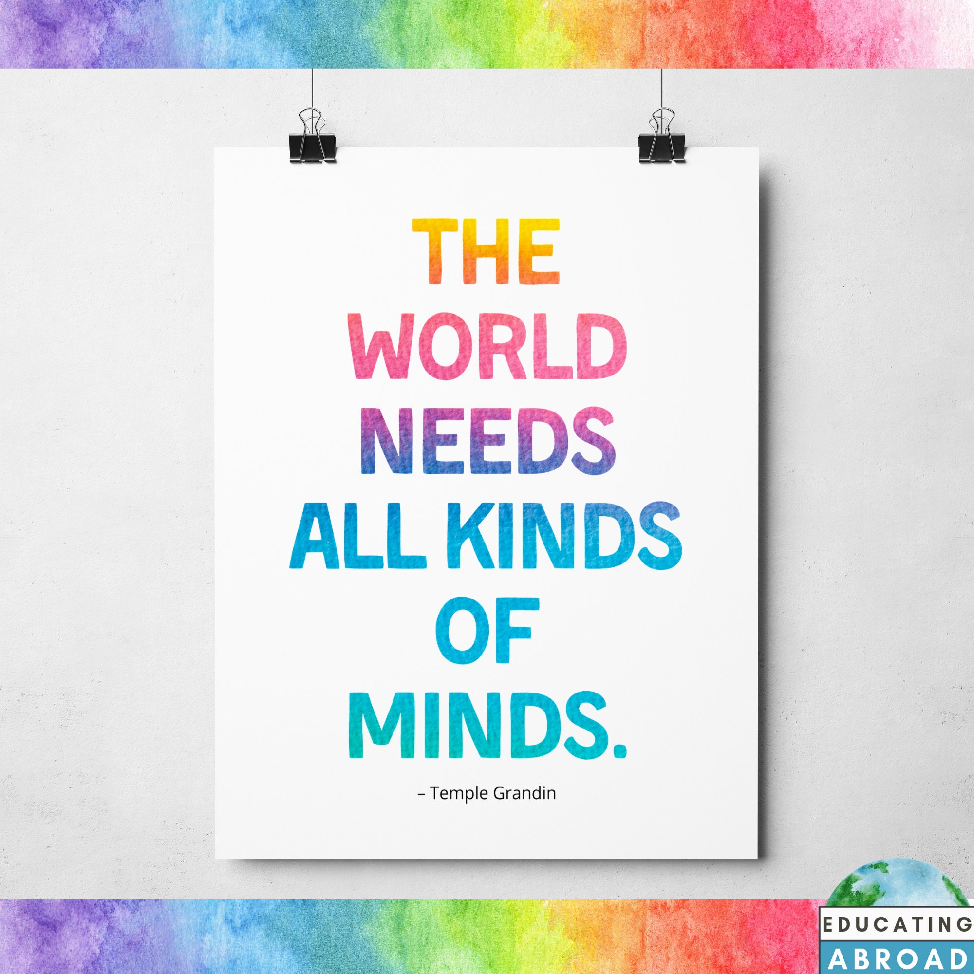 Buy Educational Poster the World Needs All Kinds of Minds Temple Online ...
