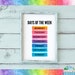 Days of the Week Printable Classroom Decor Nursery Wall Art Rainbow ...