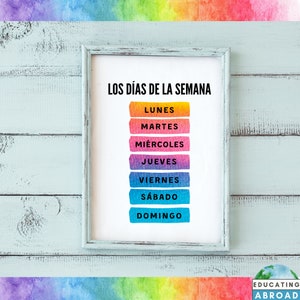 Los Días De La Semana Printable Days of the Week Classroom Decor ...