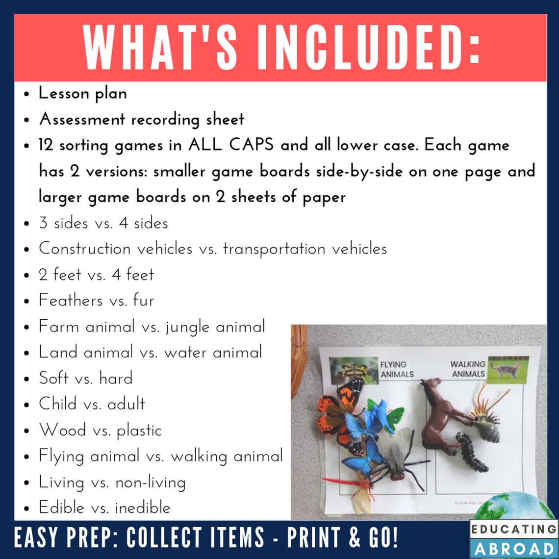 Printable Math and Science Activity for Preschool to Kindergarten, Sort ...